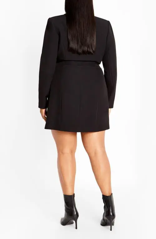 City Chic Double Breasted Long Sleeve Blazer Dress With Cutouts