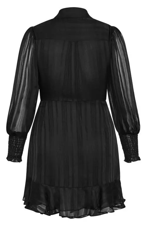 City Chic Journi Stripe Long Sleeve Shirtdress