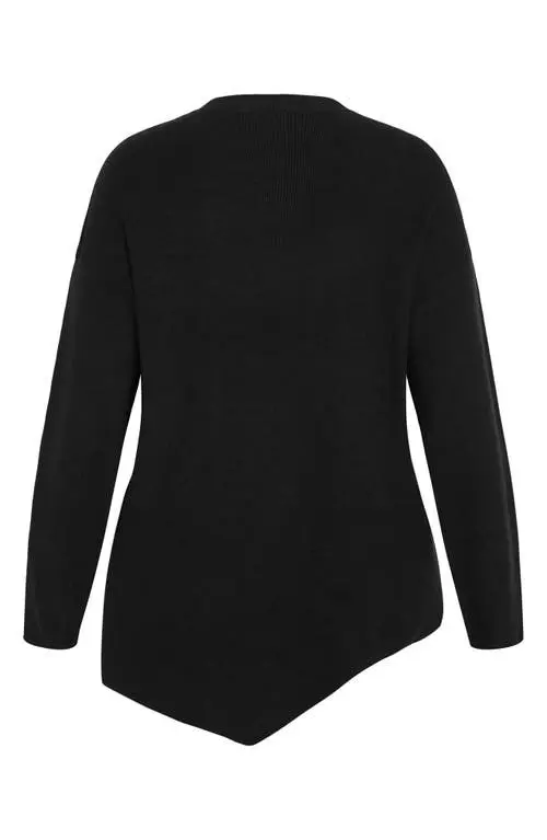 City Chic Madison Mock Neck Asymmetric Sweater