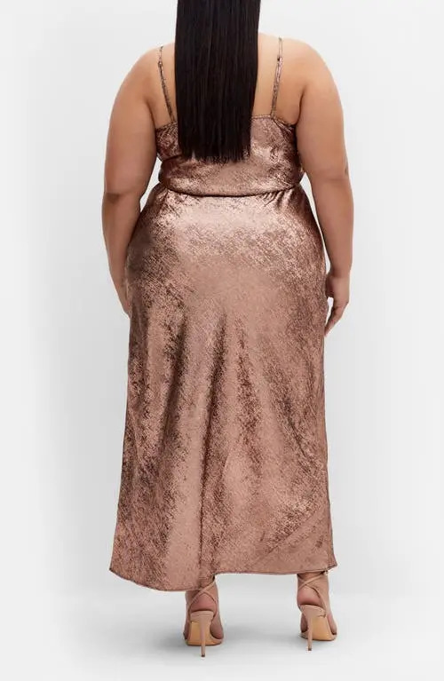 City Chic Metallic Midi Dress