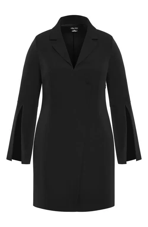 City Chic Ryleigh Long Sleeve Coat Dress