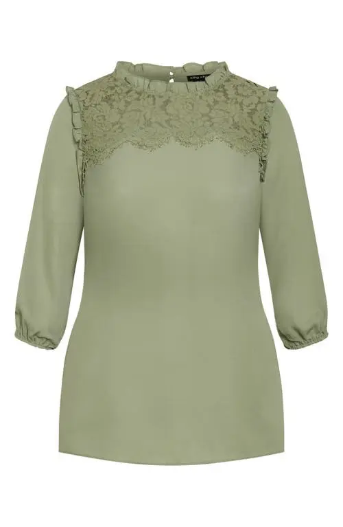 City Chic Lace Yoke Top