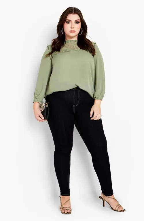 City Chic Lace Yoke Top