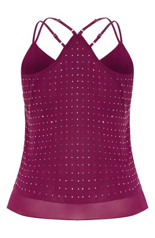 City Chic Rosalia Studded Tank Top - Purple