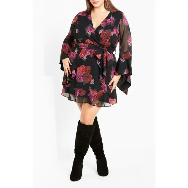 City Chic Emberlynn Print Mini Dress - Floral