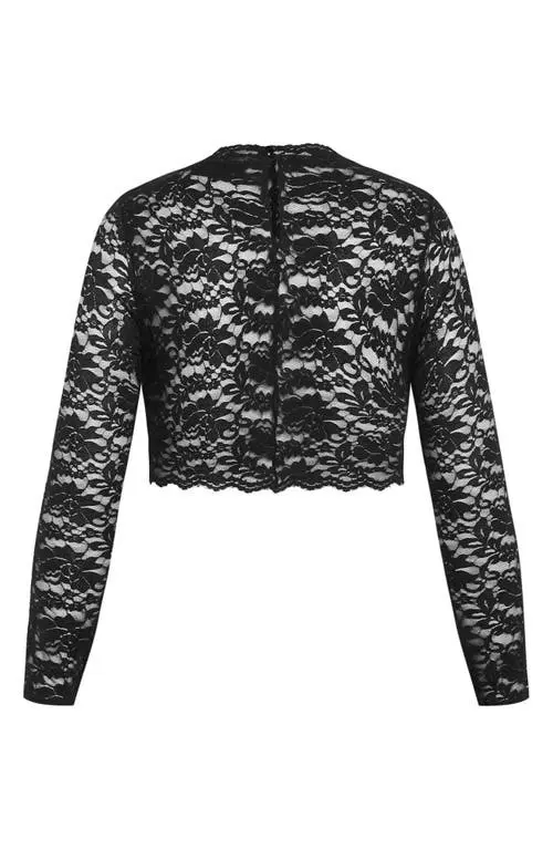 City Chic Arlette Sheer Lace Crop Top