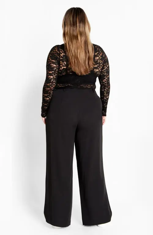City Chic Arlette Sheer Lace Crop Top