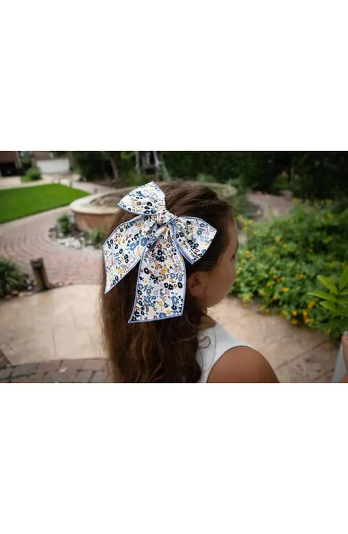 CUCLIE Floral Hair Bow Set - Blue Multi