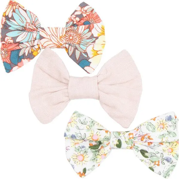CUCLIE Floral Hair Bow Set - Yellow Multi