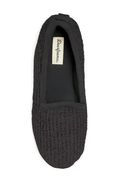 DEARFOAMS Rachel Marled Chenille Slippers - Black