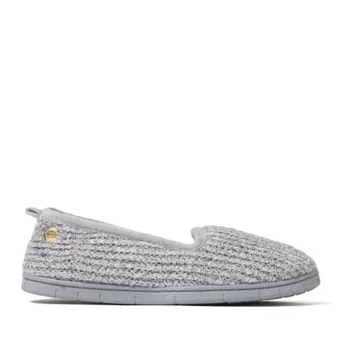 DEARFOAMS Rachel Marled Chenille Slippers - Sleet