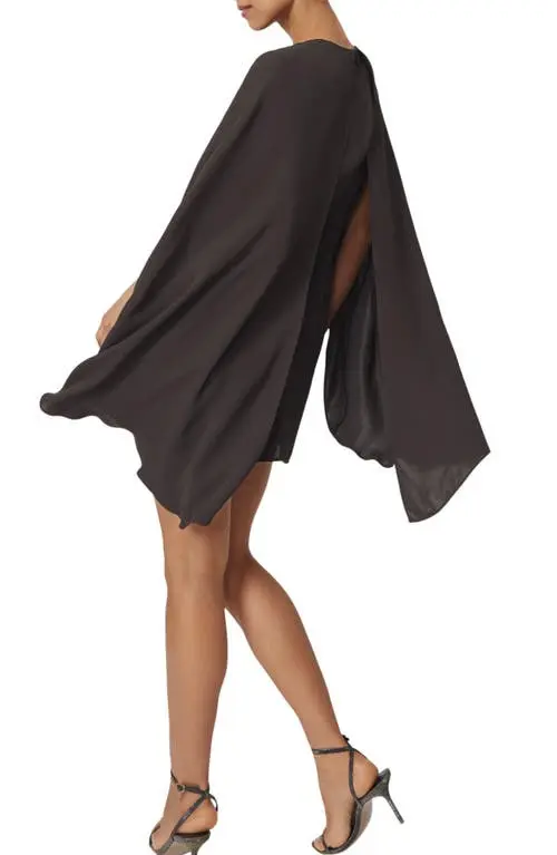 REISS Cassidy Long Sleeve Cape Mini Dress