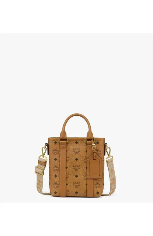 Mcm Aren N/s Visetos Tote - Cognac
