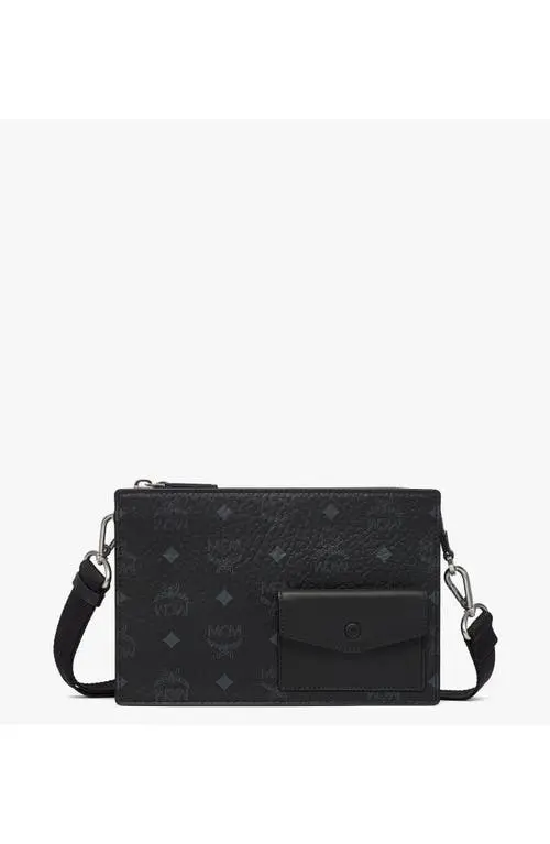 Mcm Visetos Crossbody Pouch - Black