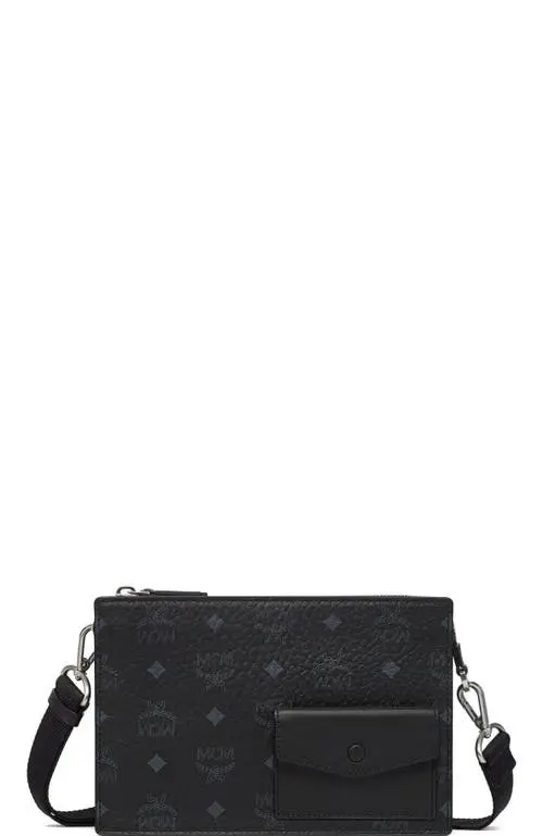 Mcm Visetos Crossbody Pouch - Black