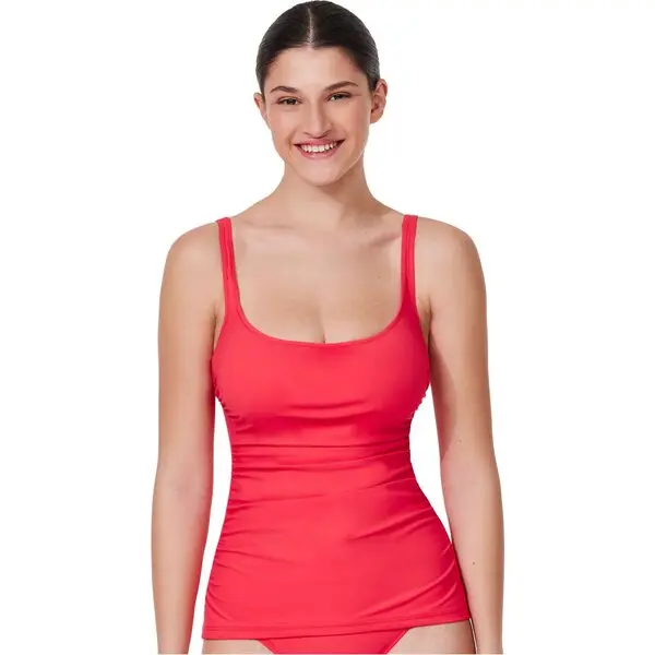 GOTTEX D-cup Scoop Neck Tankini Top - Coral