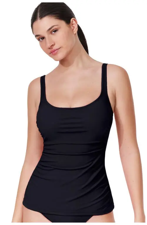 GOTTEX D-cup Scoop Neck Tankini Top - Black