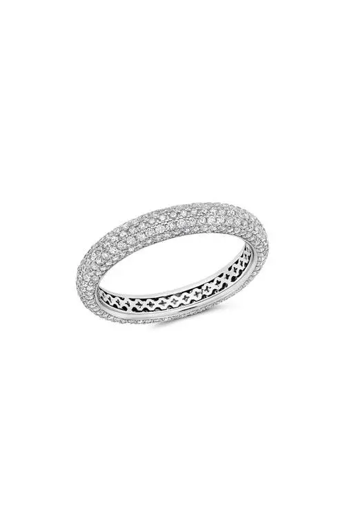 CRISLU Chamonix Pavé Eternity Ring - Pure Platinum/clear Stone
