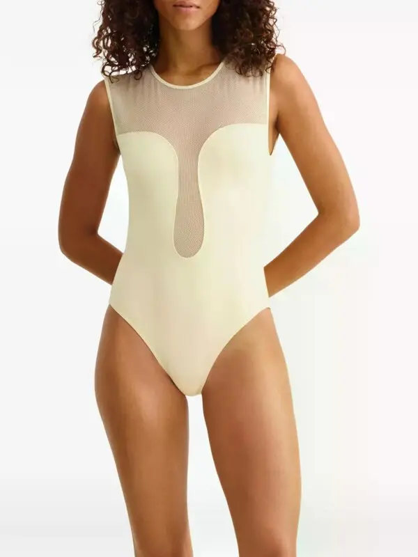 ERES One-piece Swimsuit With Mesh Panel - Neutrals
