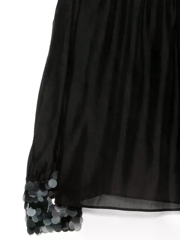LUISA CERANO Sequin-cuff Top