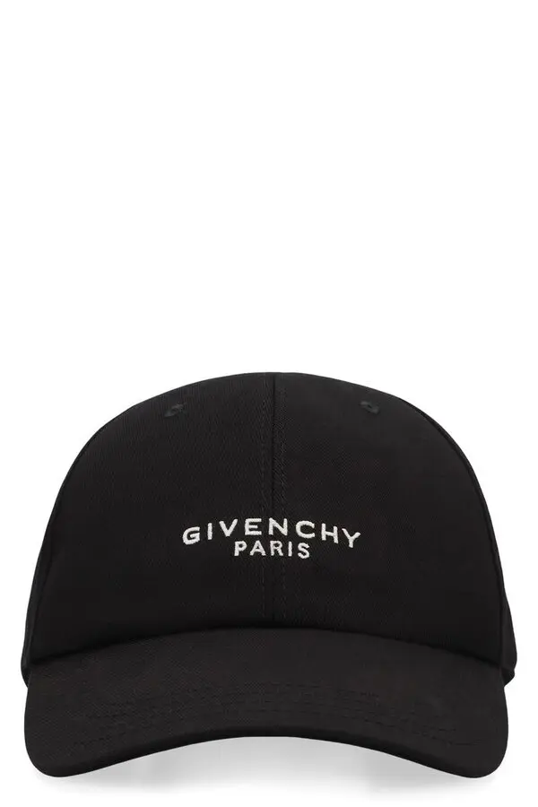 Givenchy Paris Embroidered Cotton Cap - Black