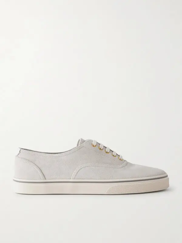 Brunello Cucinelli Suede Low-top Sneakers - White