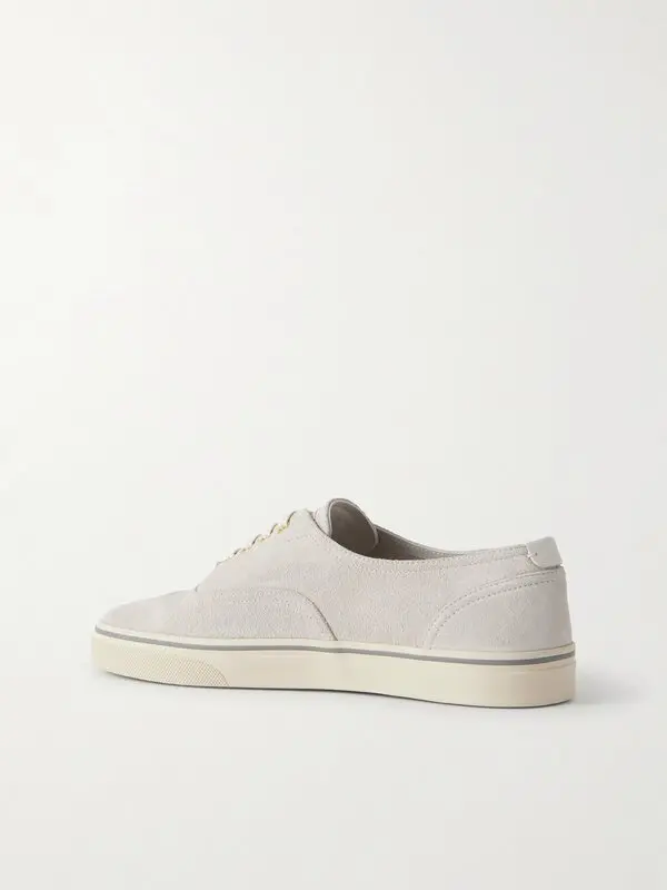 Brunello Cucinelli Suede Low-top Sneakers - White