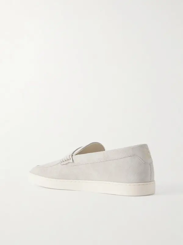 Brunello Cucinelli Suede Penny Loafers - Gray