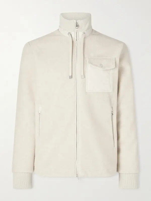 Moncler Teddy Fleece Down Jacket - Neutrals