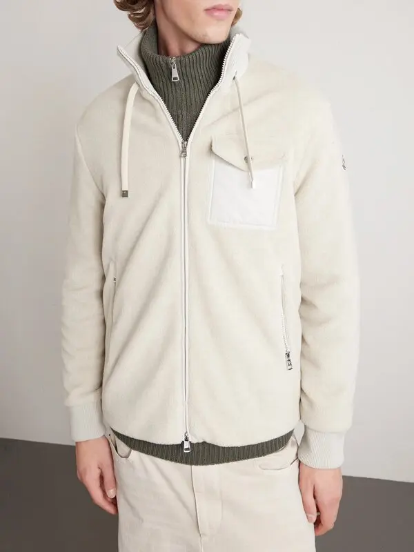 Moncler Teddy Fleece Down Jacket - Neutrals
