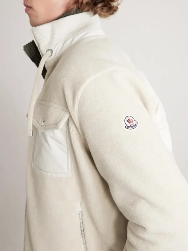 Moncler Teddy Fleece Down Jacket - Neutrals