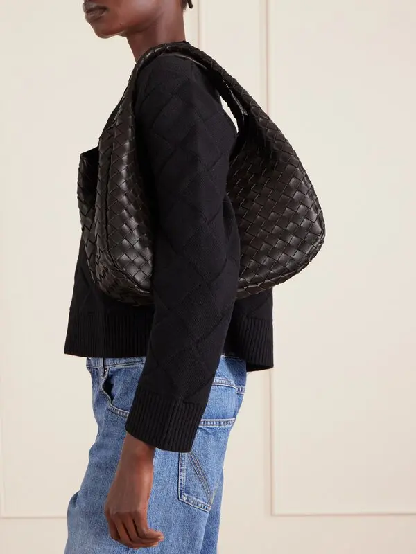Bottega Veneta Small Intrecciato Campana Shoulder Bag - Brown