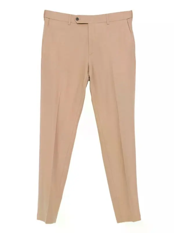 CELLAR DOOR Tapered Leg Wool Trousers - Brown