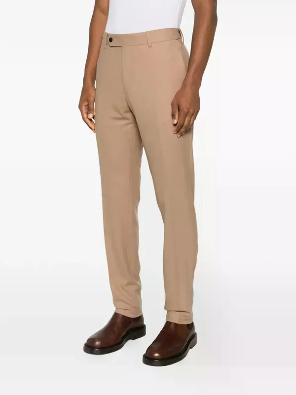 CELLAR DOOR Tapered Leg Wool Trousers - Brown