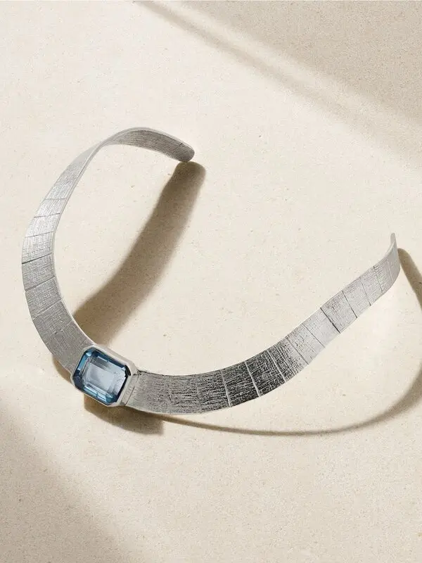 Juju Vera Athena Silver And Topaz Necklace - Blue