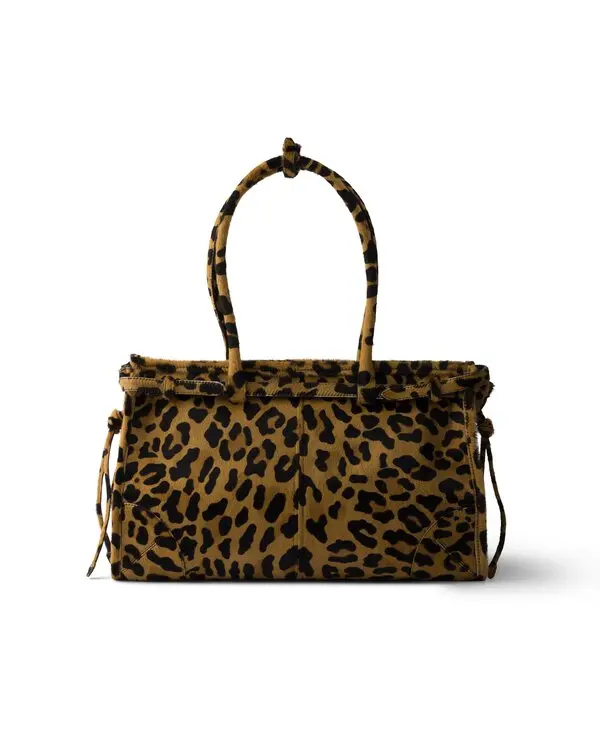Prada Printed Leather Handbag - Neutral