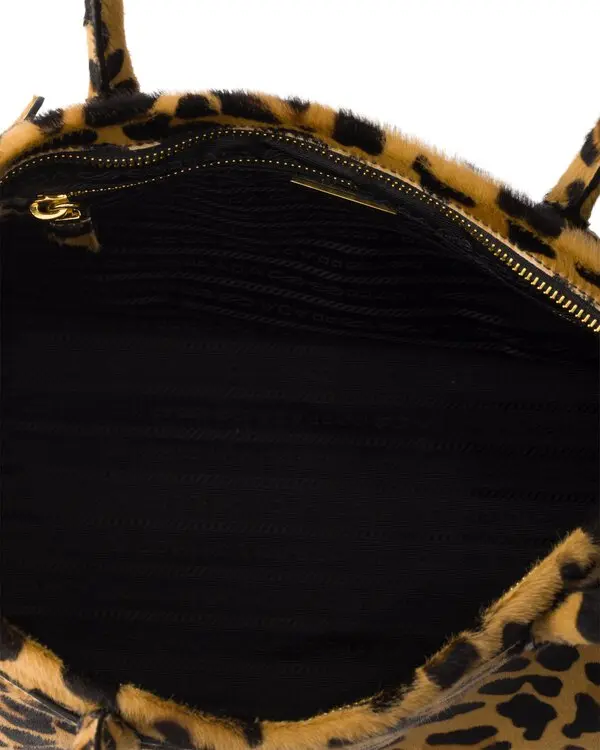 Prada Printed Leather Handbag - Neutral
