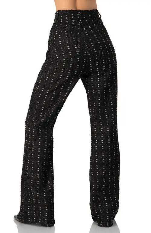 IVONNE Textured Wide-leg Jeans - Black