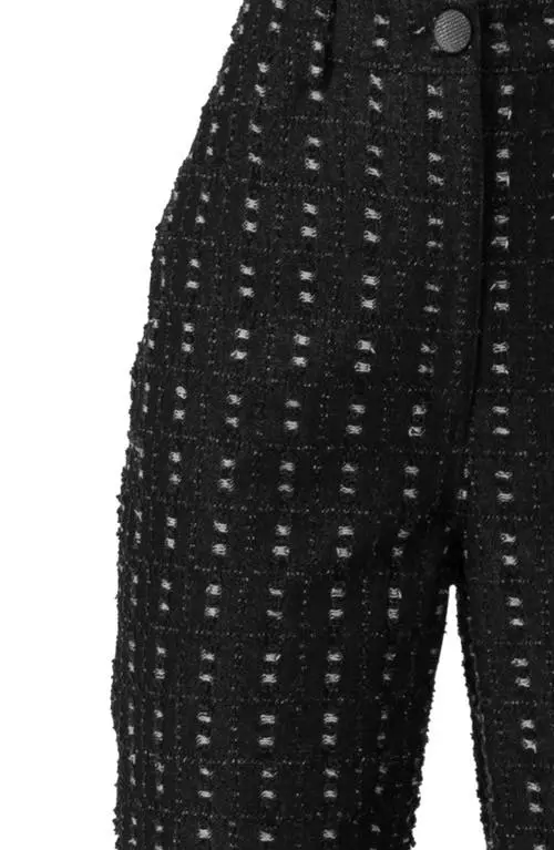 IVONNE Textured Wide-leg Jeans - Black