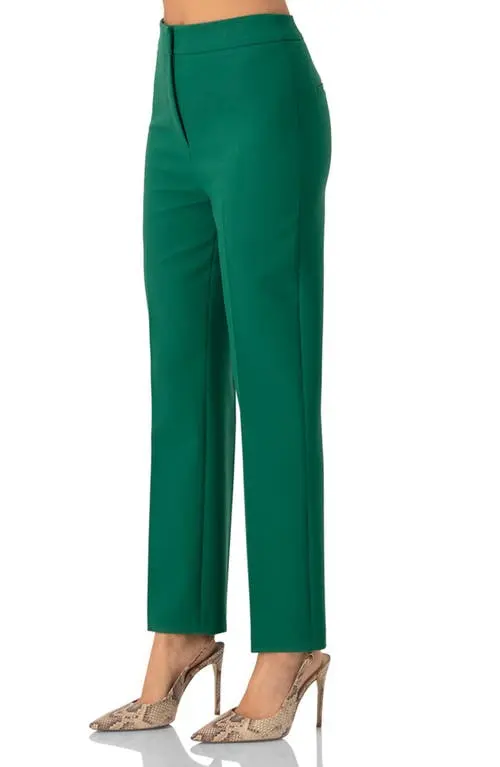 IVONNE Tailored Straight-leg Trousers - Green