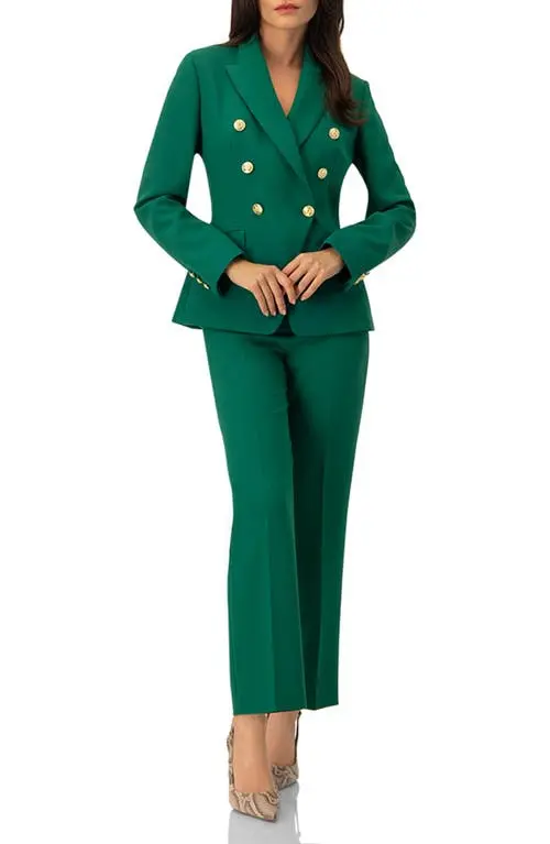 IVONNE Tailored Straight-leg Trousers - Green