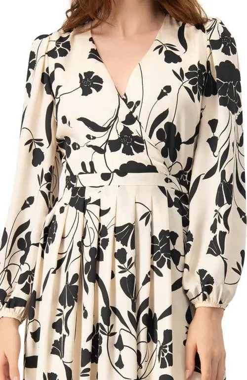 IVONNE V-neck Long Sleeve Midi Dress