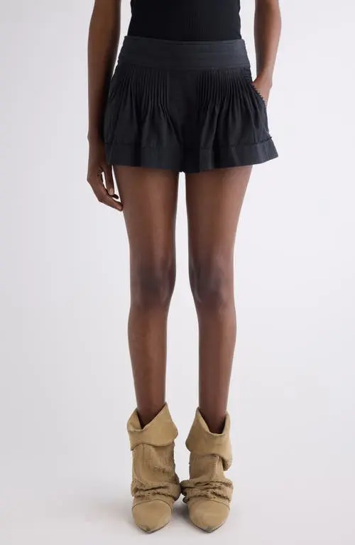 Isabel Marant Cybila Cotton Pintuck Shorts
