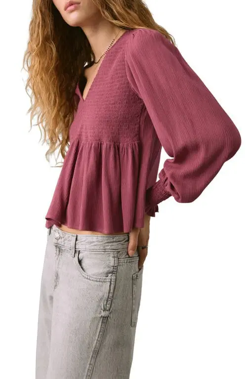 Mango Smocked Babydoll Top