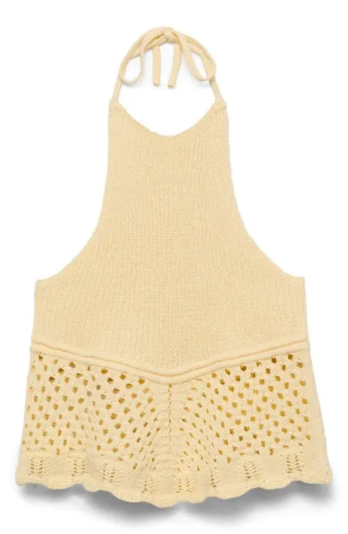 Mango Open Stitch Halter Crop Top