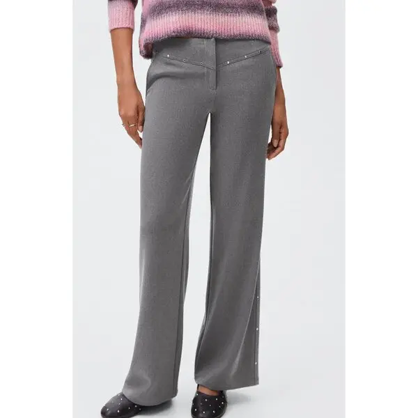 Mango Studded Low Rise Pants