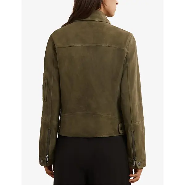 REISS Tate Long-sleeve Suede Jacket