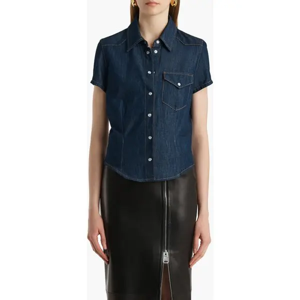 Khaite Cavazos Denim Snap-up Shirt - Benson
