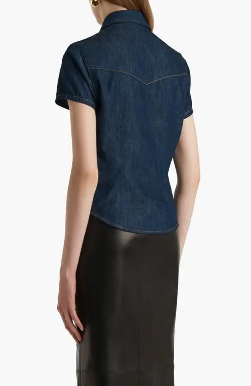 Khaite Cavazos Denim Snap-up Shirt