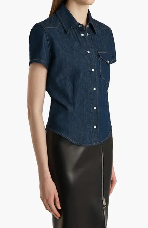 Khaite Cavazos Denim Snap-up Shirt